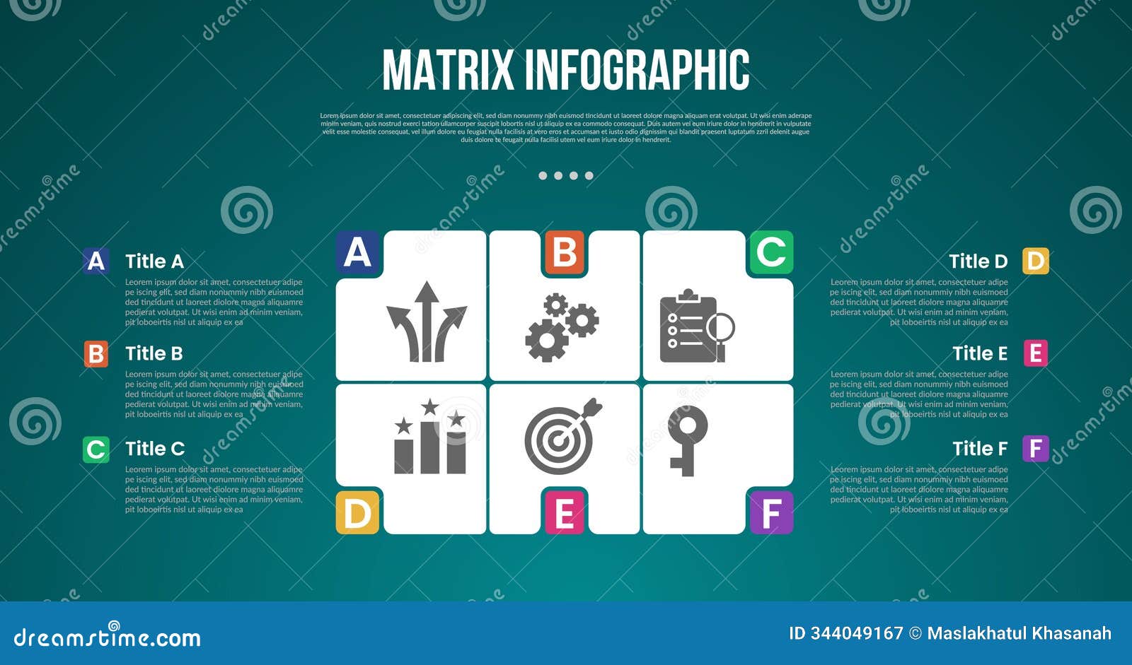 Matrix Structure Dimensions Template Infographic with Round Shape ...