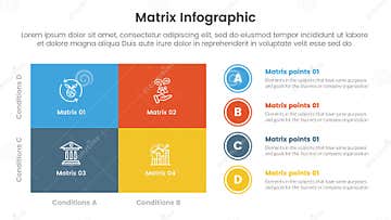 Matrix Structure Model Template for Infographic Template Banner with ...