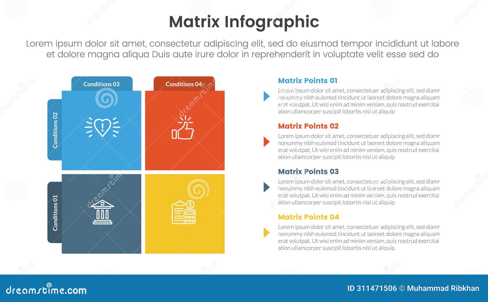 Matrix Structure Model Template for Infographic Template Banner with ...