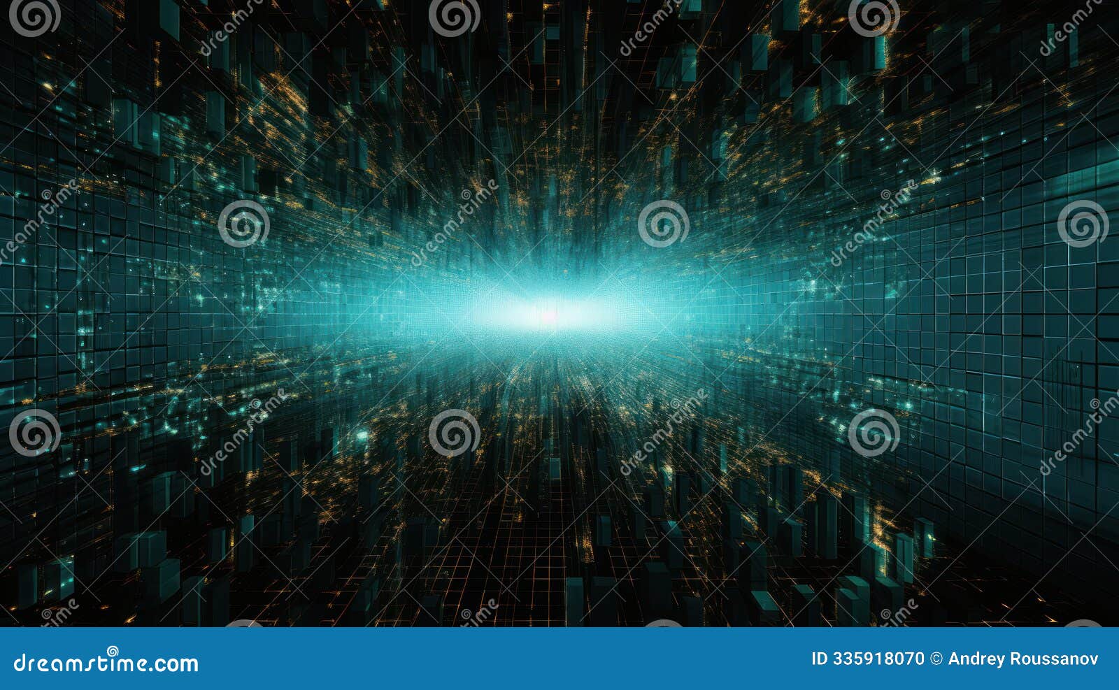 Matrix Style Background with Bright Flash in the Middle. Stock Photo ...