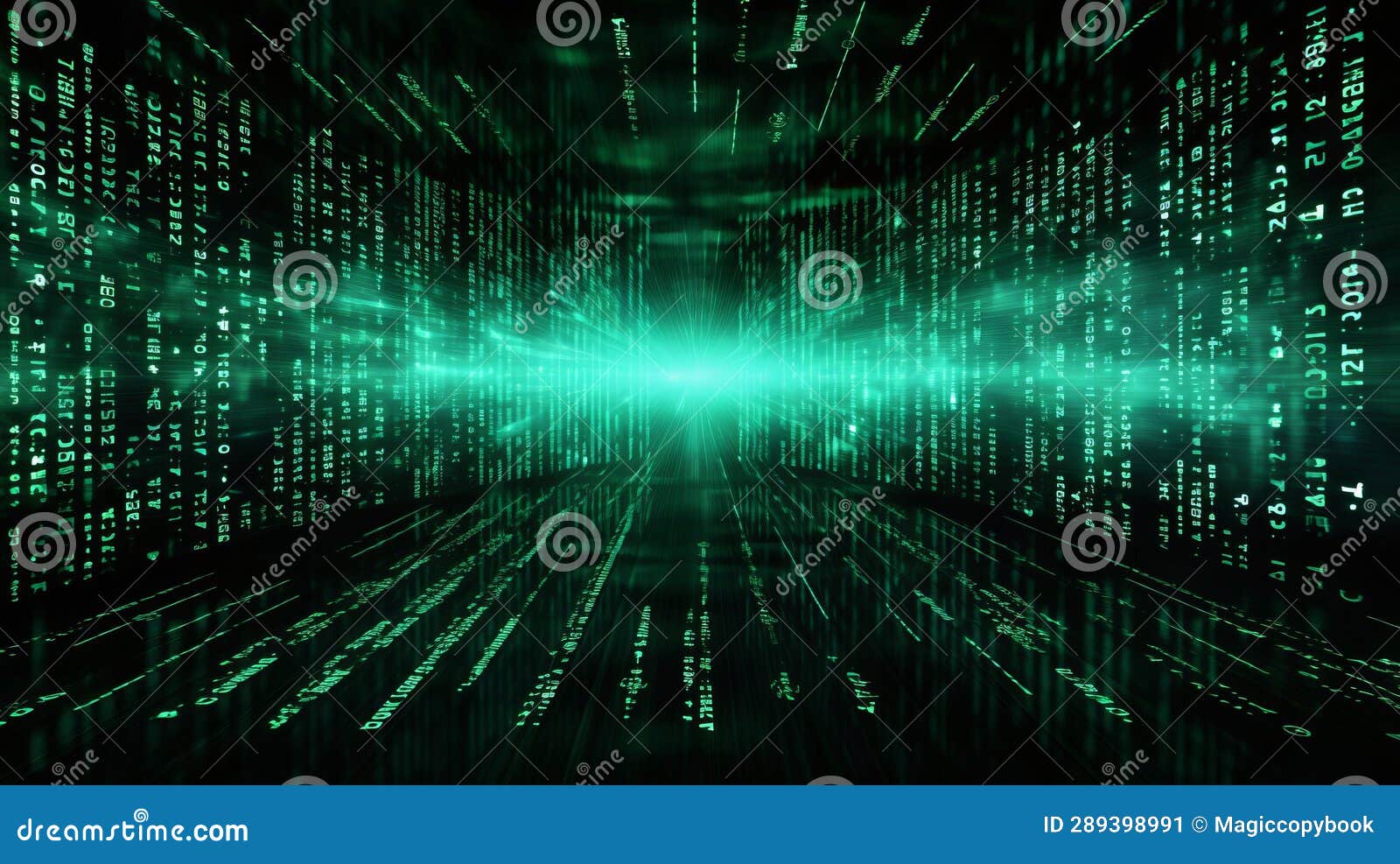 Matrix Style Binary Code Digital Background with Falling Numbers Stock ...