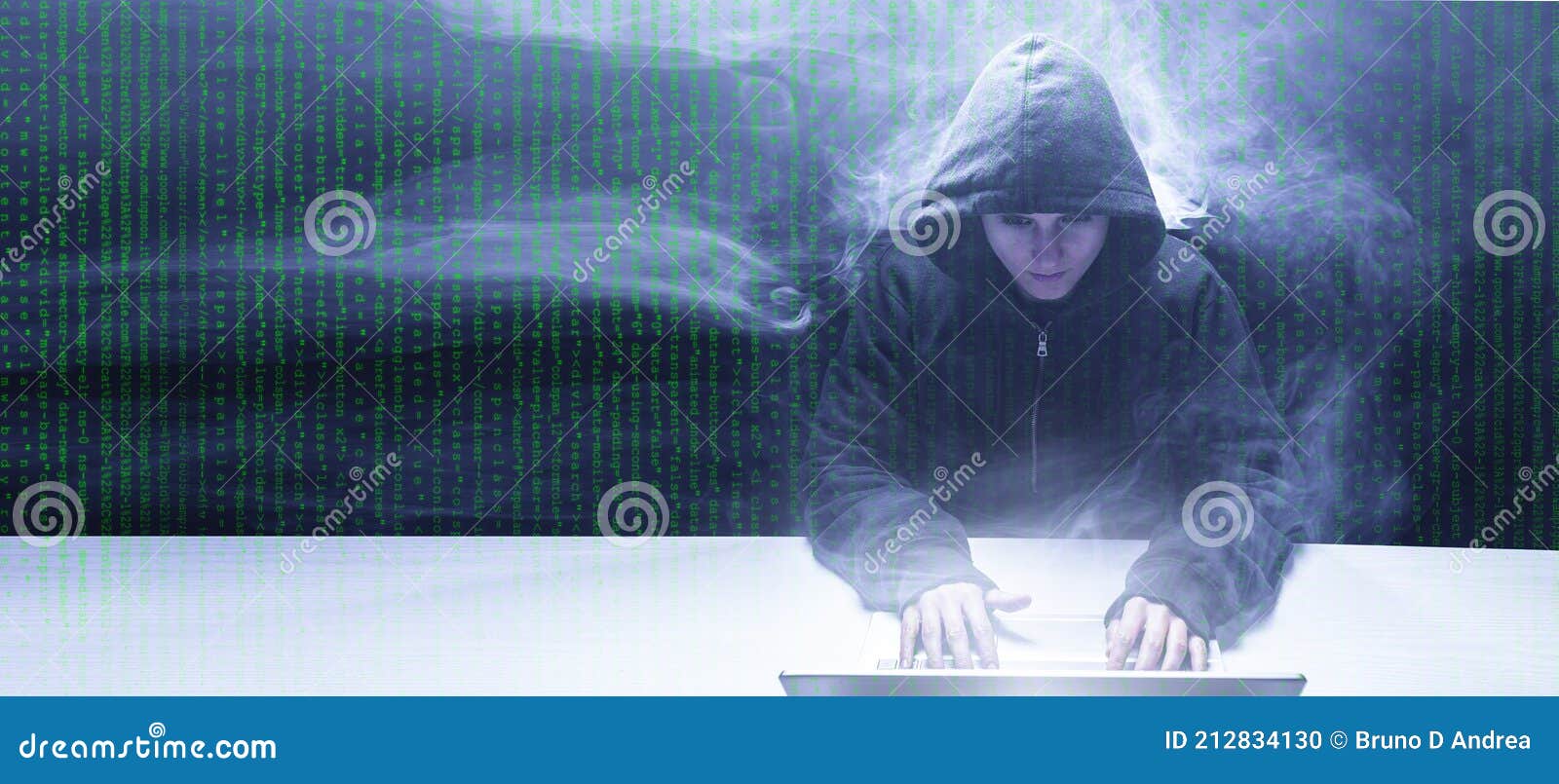 Matrix Style Graphic Image of a Big Data Hacker Stock Photo - Image of ...