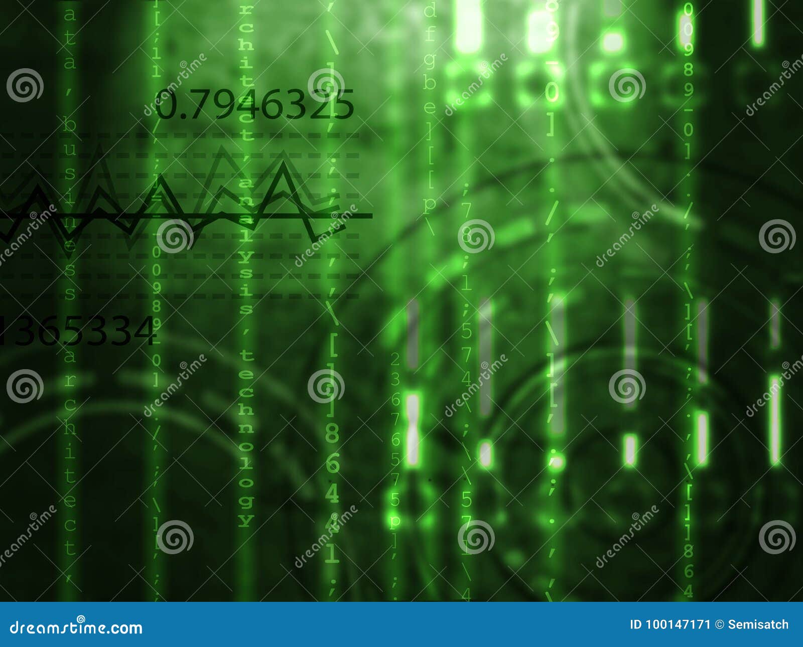 Matrix Style Numbers Background Stock Illustration - Illustration of ...