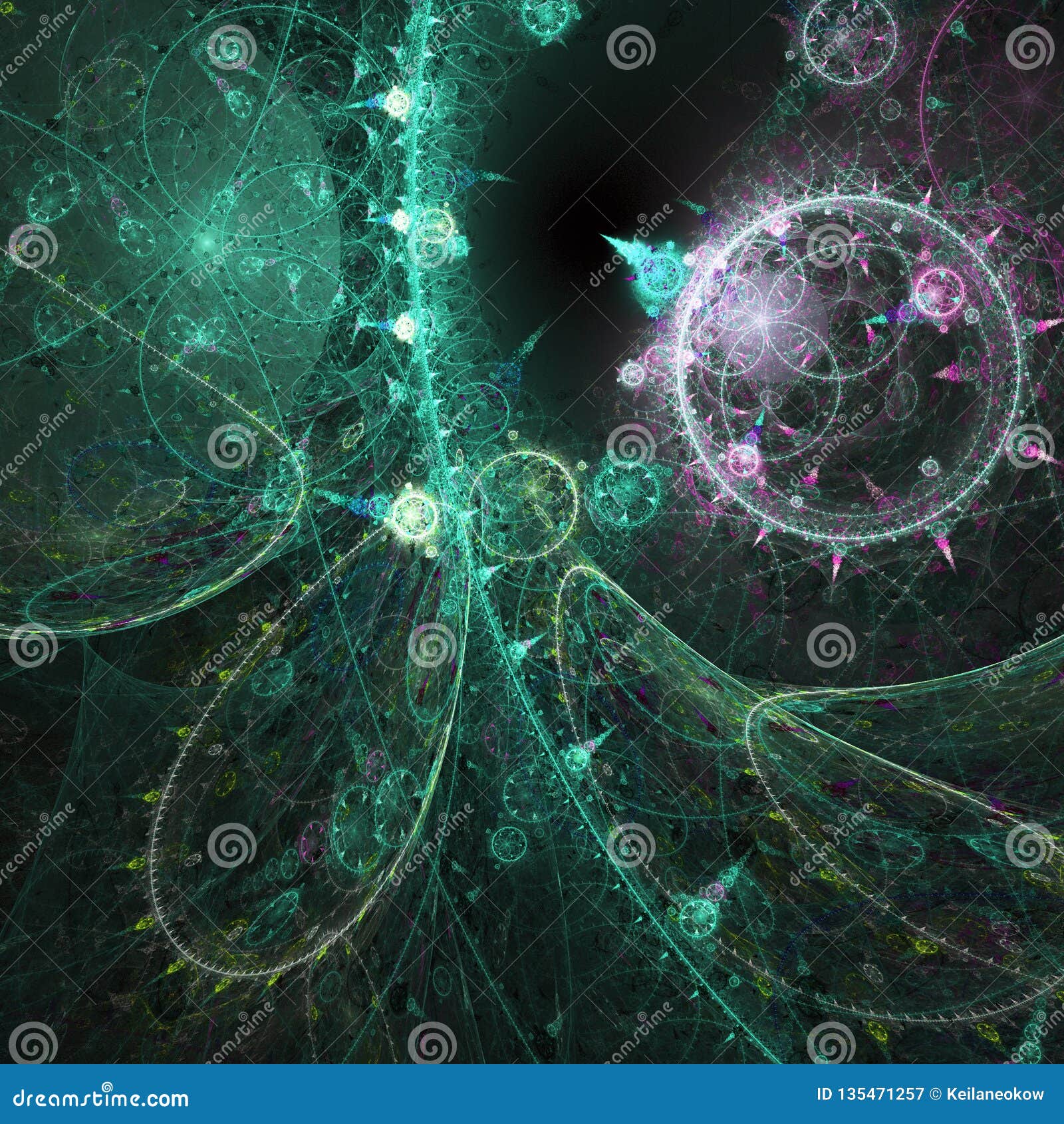 Matrix Themed Fractal Machine Stock Illustration - Illustration of ...