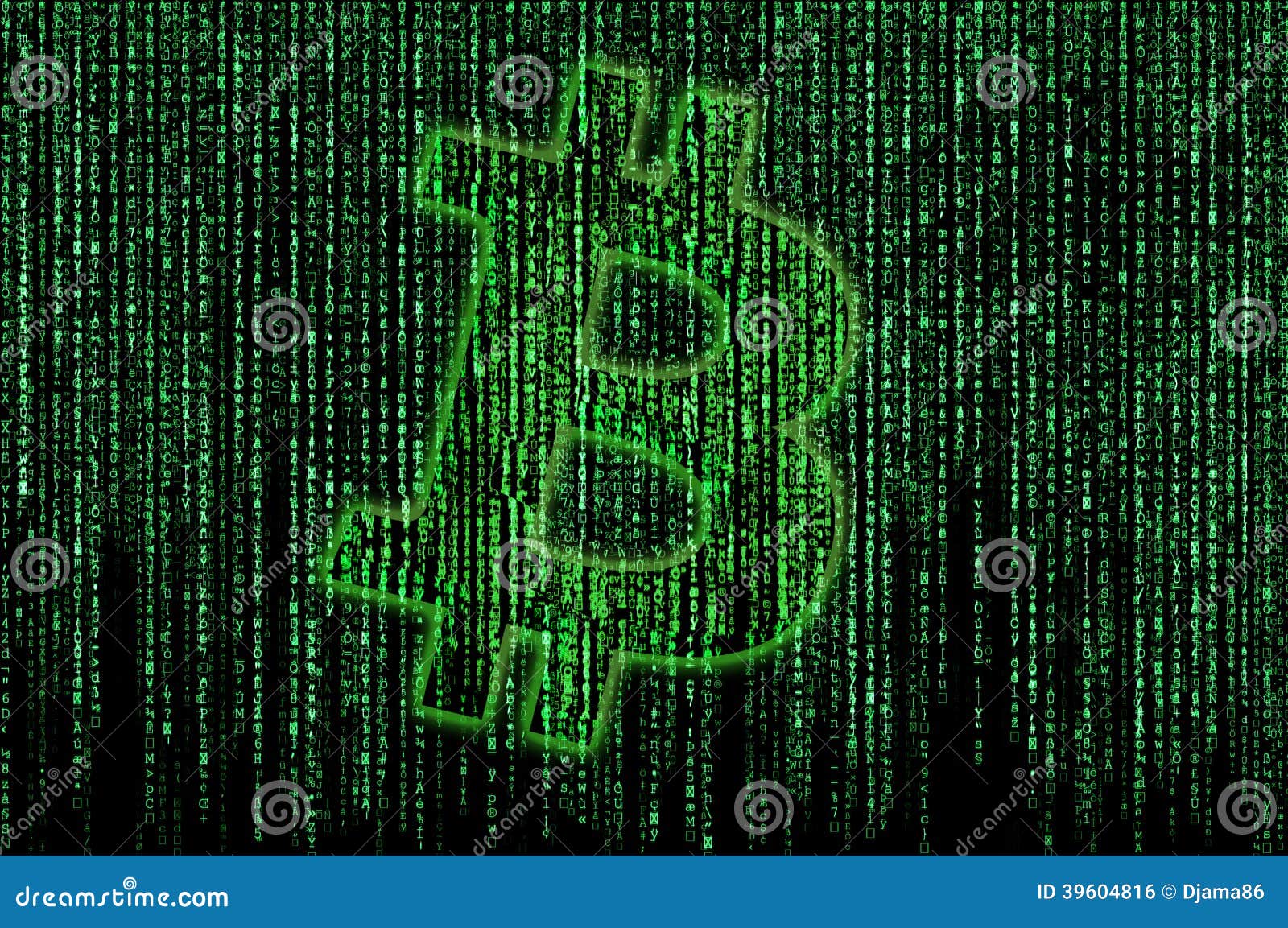 Matriz de Bitcoin ilustração stock. Ilustração de custo - 39604816