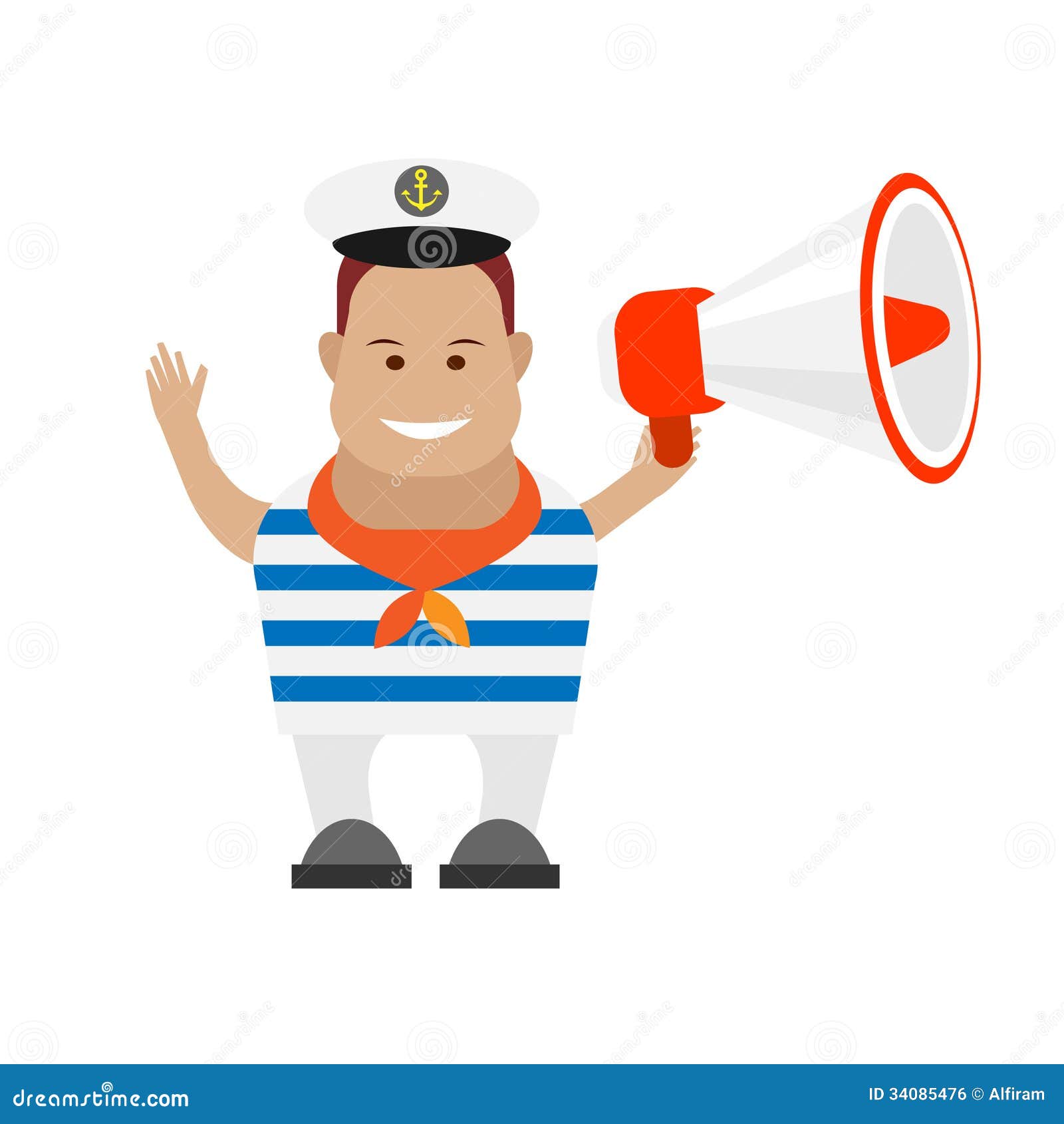 Matrose mit Megaphon vektor abbildung. Illustration von megafon - 34085476