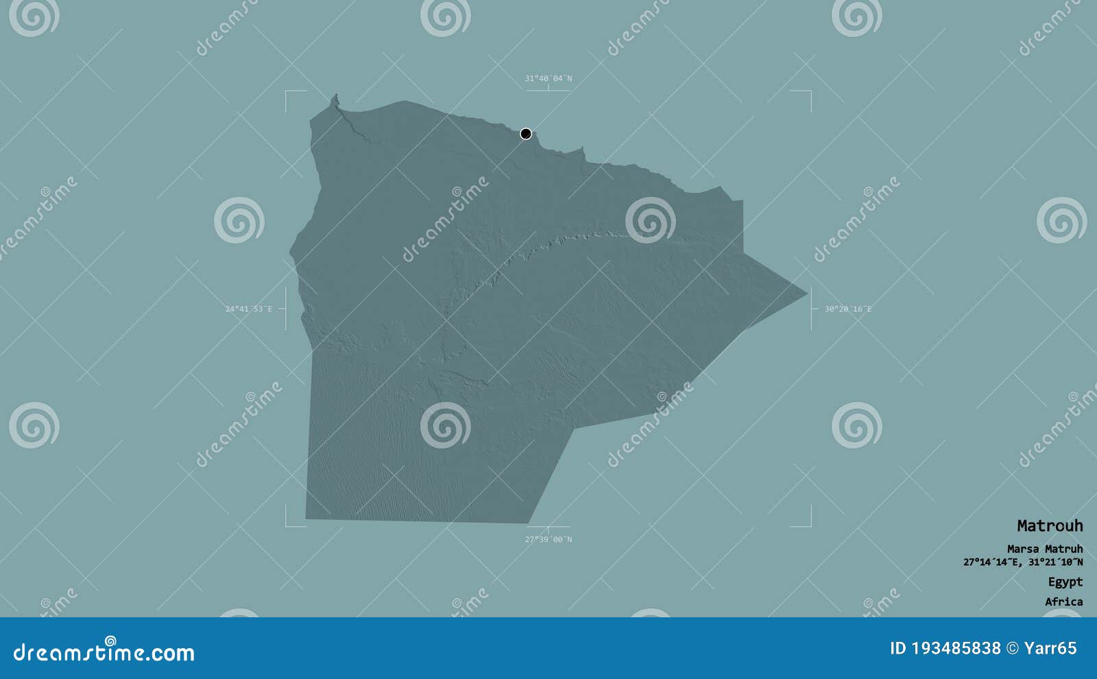 Matrouh - Egypt. Bounding Box. Administrative Stock Illustration ...