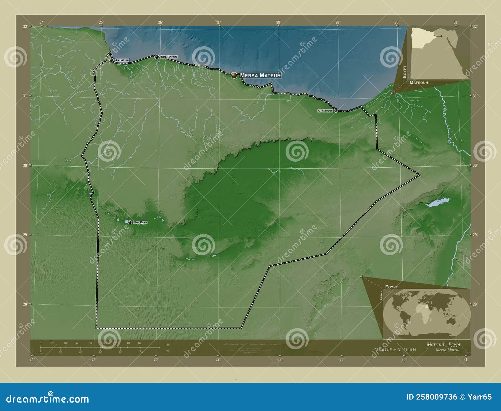 Matrouh, Egypt. Wiki. Labelled Points of Cities Stock Illustration ...