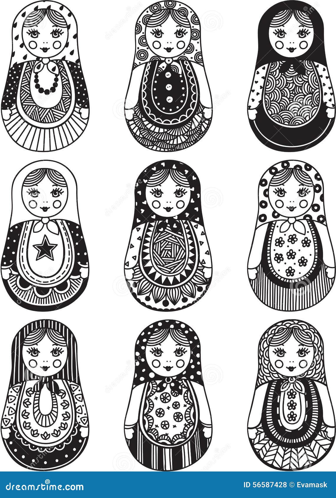 Matryoshka иллюстрация вектора. иллюстрации насчитывающей полька - 56587428