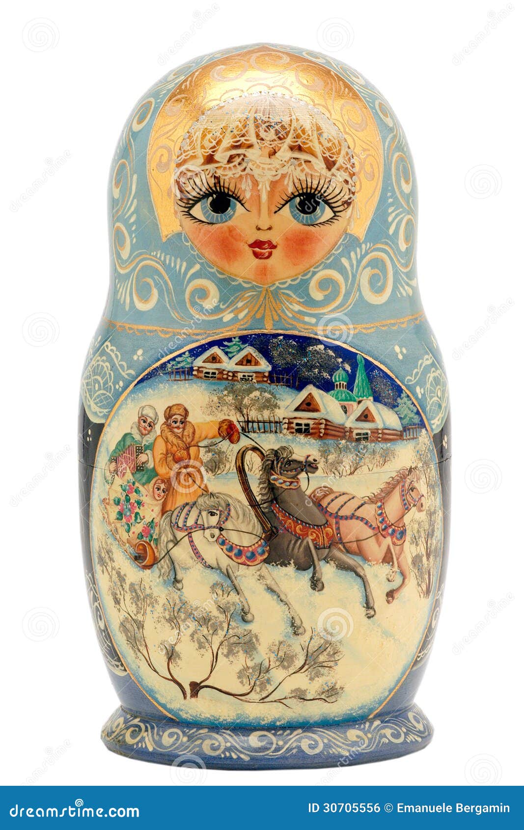 Matryoshka Doll Isolated on White Stock Photo - Image of moscow, wood ...