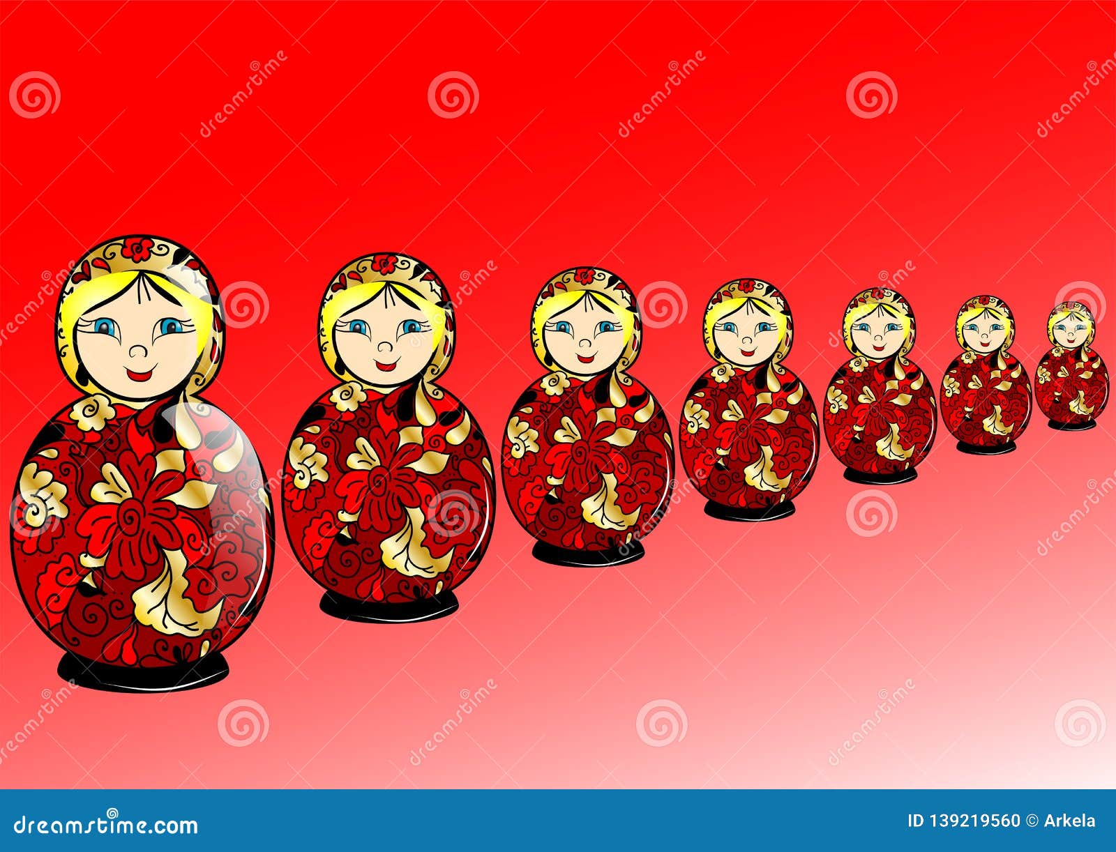 Matryoshka dolls stock illustration. Illustration of symbol - 139219560