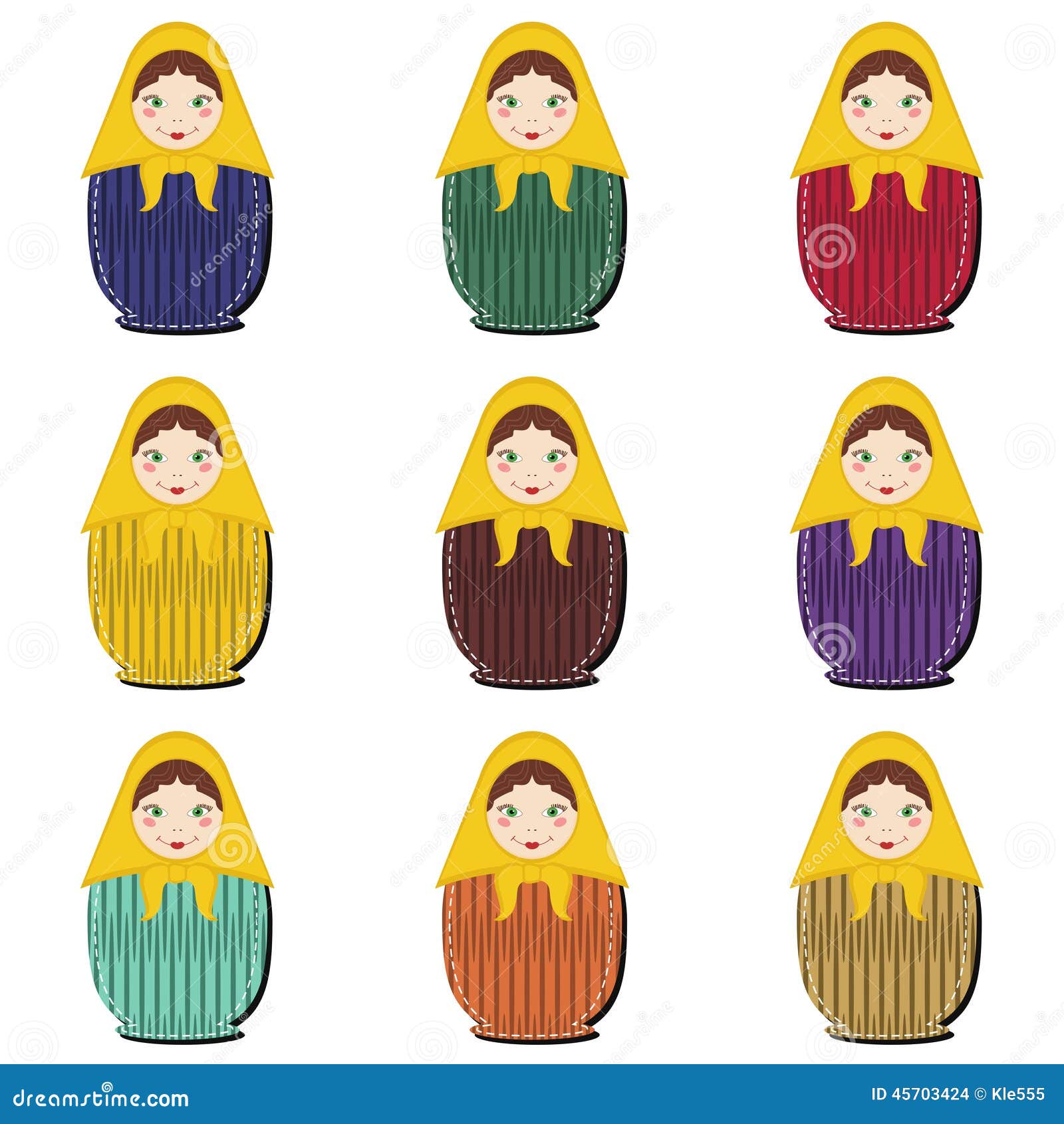 Matryoshka Dolls Scrapbook on White Stock Illustration - Illustration ...