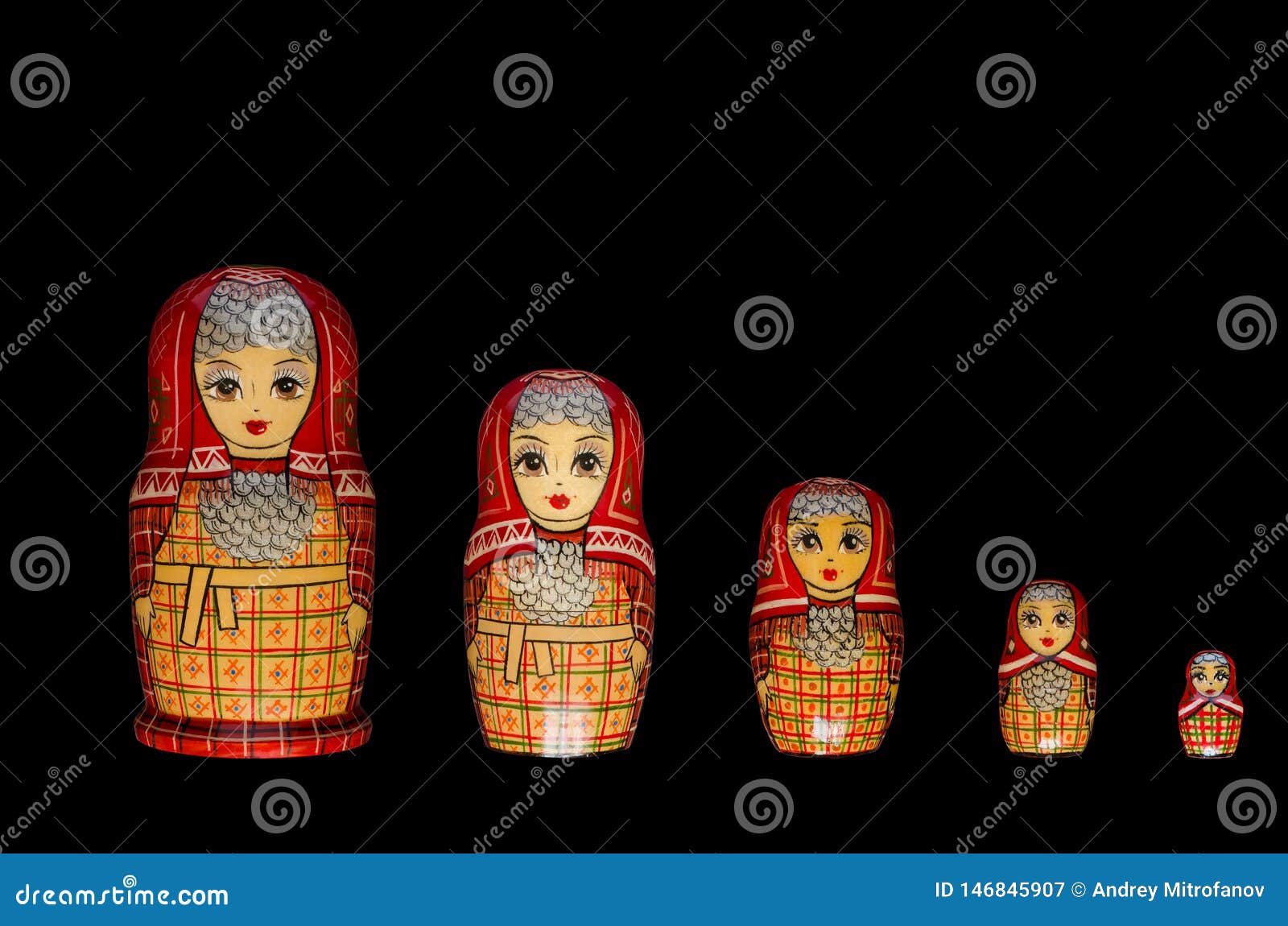 Matryoshka. Five red dolls stock image. Image of babushka - 146845907