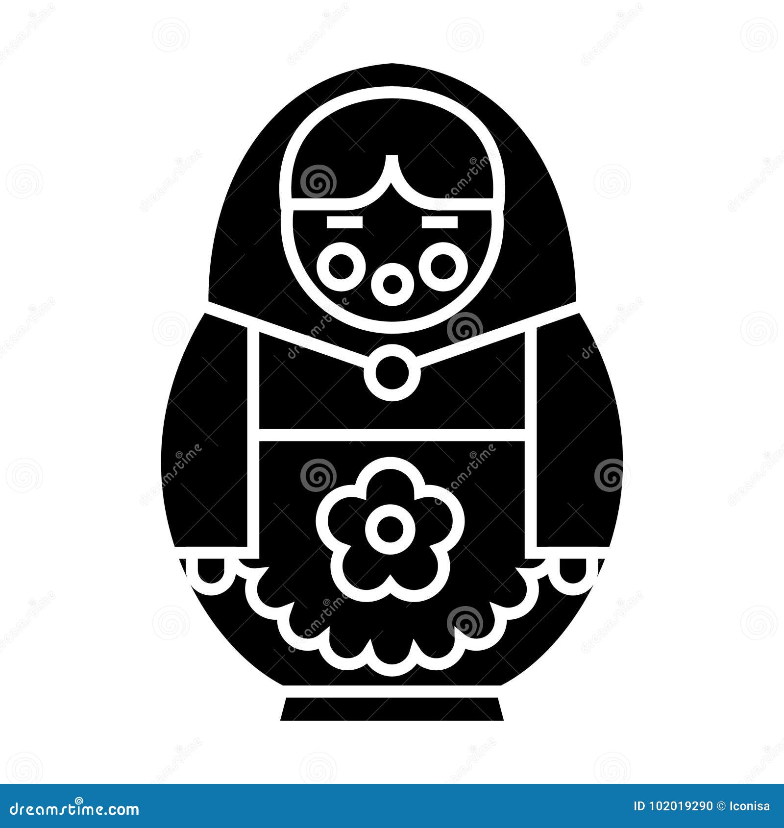 Matryoshka Icon, Vector Illustration, Black Sign on Isolated Background ...