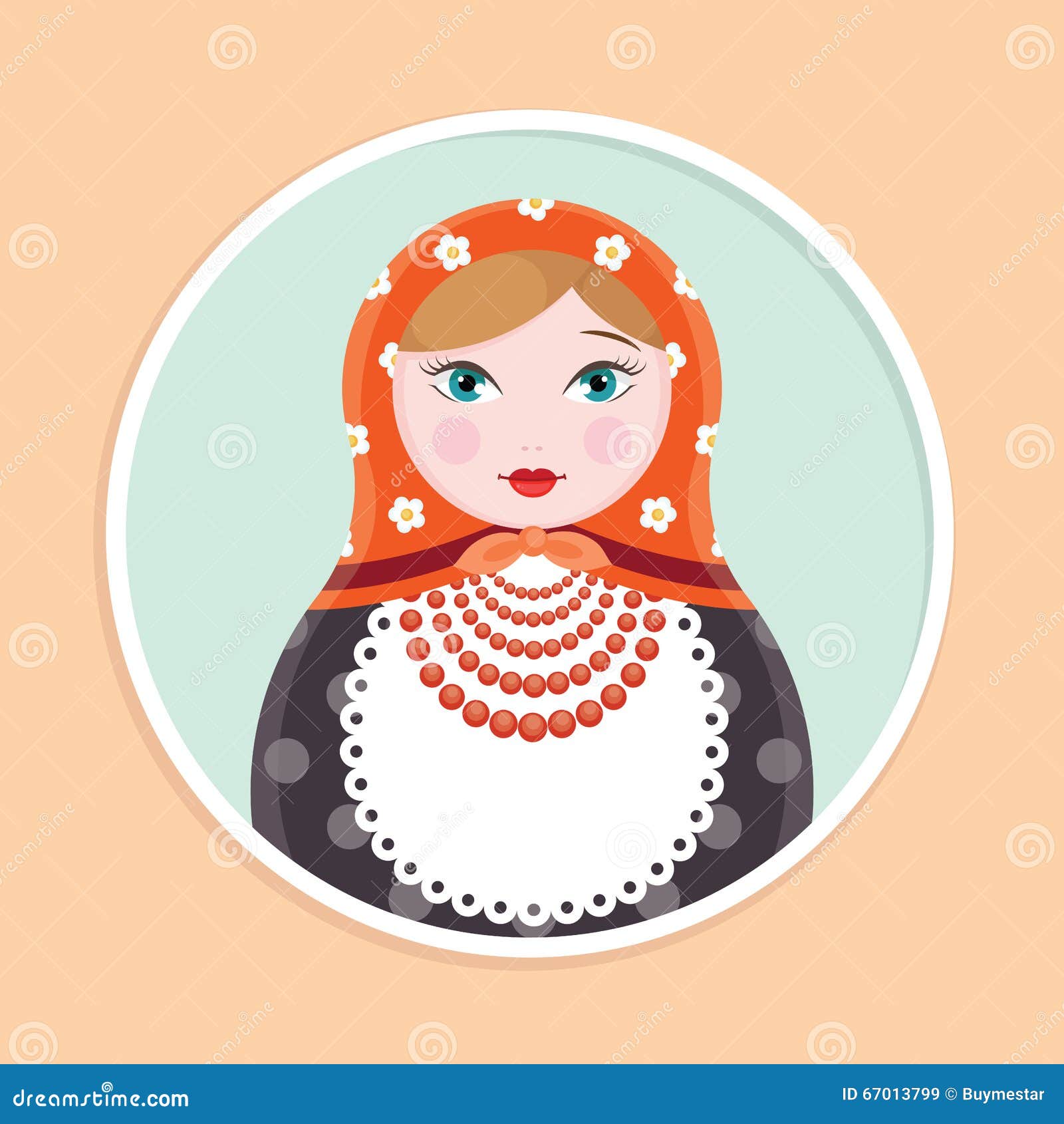 Matryoshka Russian Doll Single Icon - Flat Style Vector Illustration ...