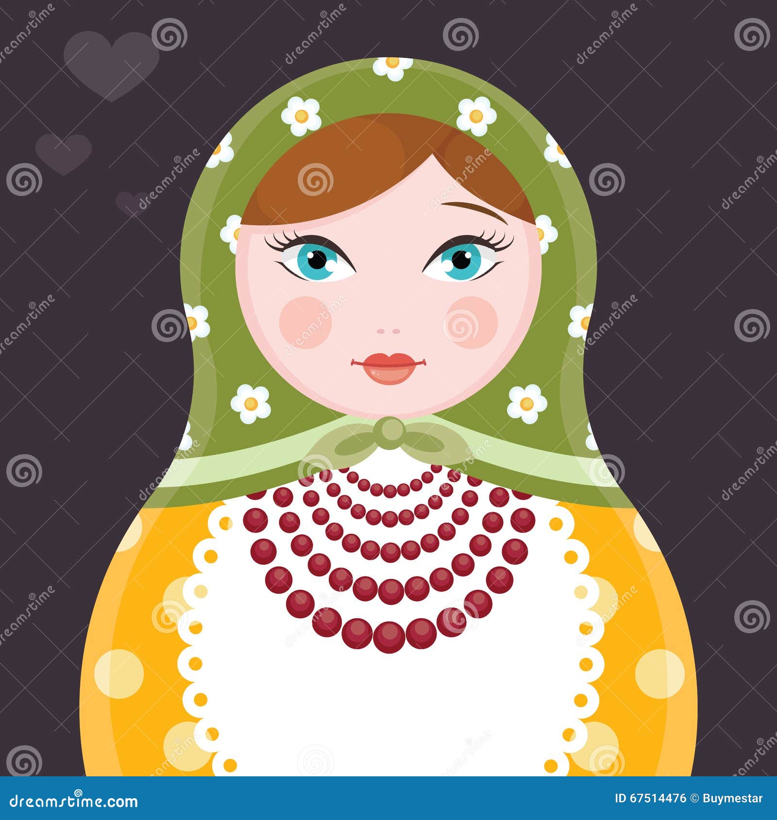 Matryoshka Russian Nesting Doll Single Icon Illustration - Flat Style ...
