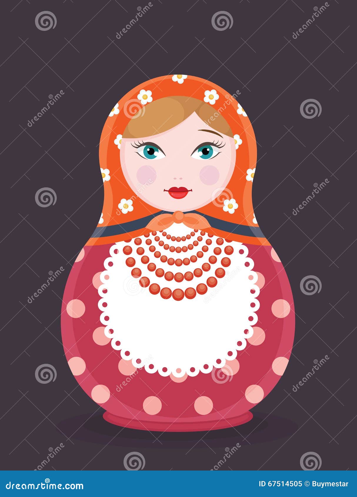 Matryoshka Russian Nesting Doll Single Icon Illustration - Flat Style ...