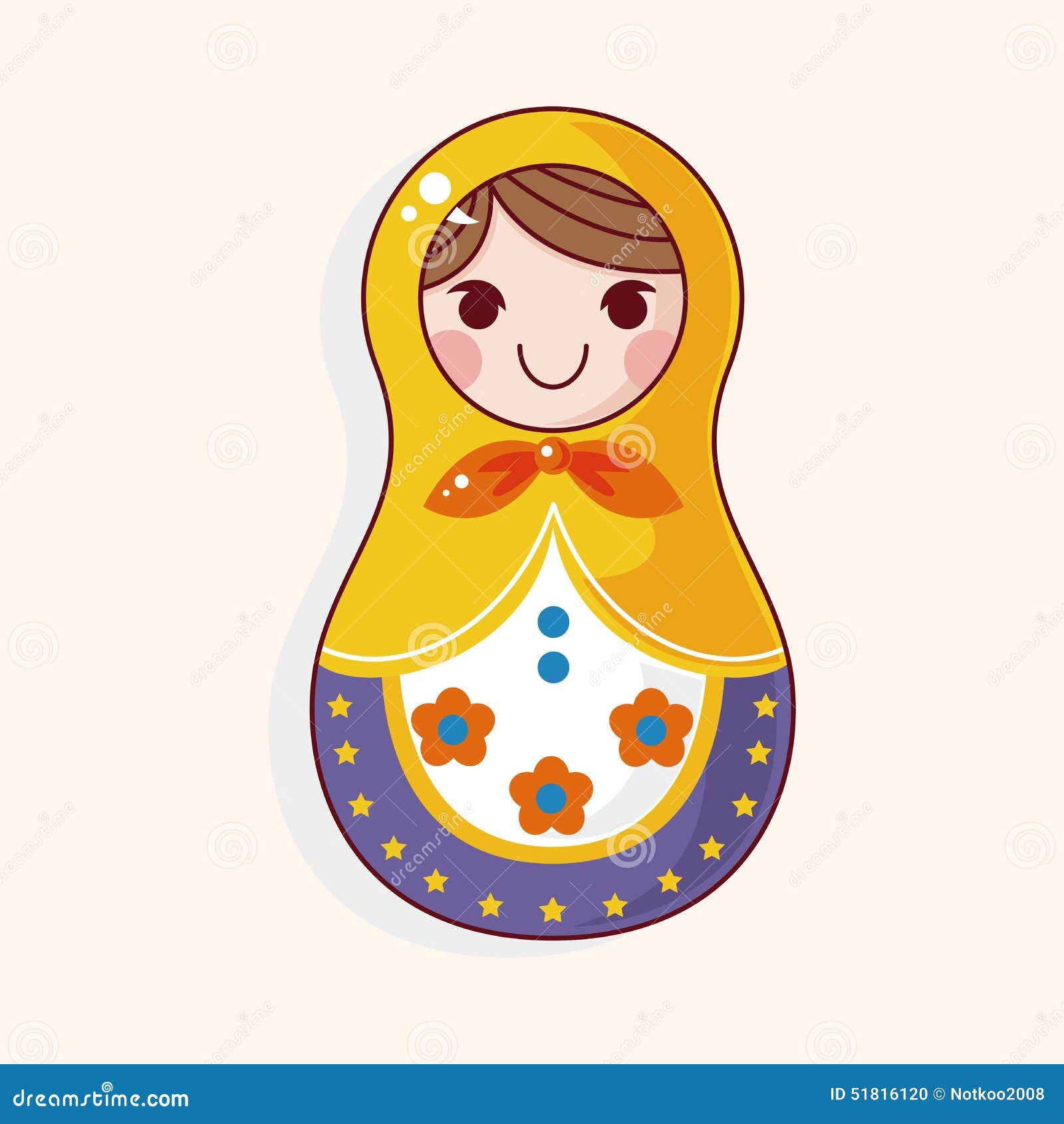 Matryoshka , Russian Traditional Wooden Doll, Vector Pattern, El Stock ...