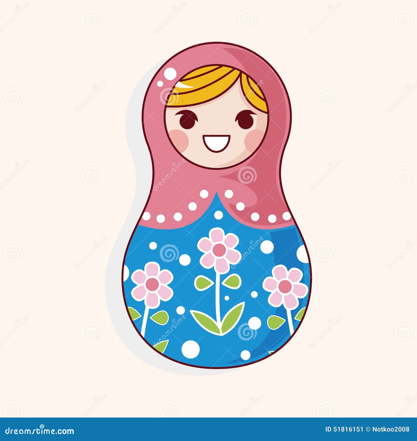 Matryoshka , Russian Traditional Wooden Doll, Vector Pattern, El Stock ...