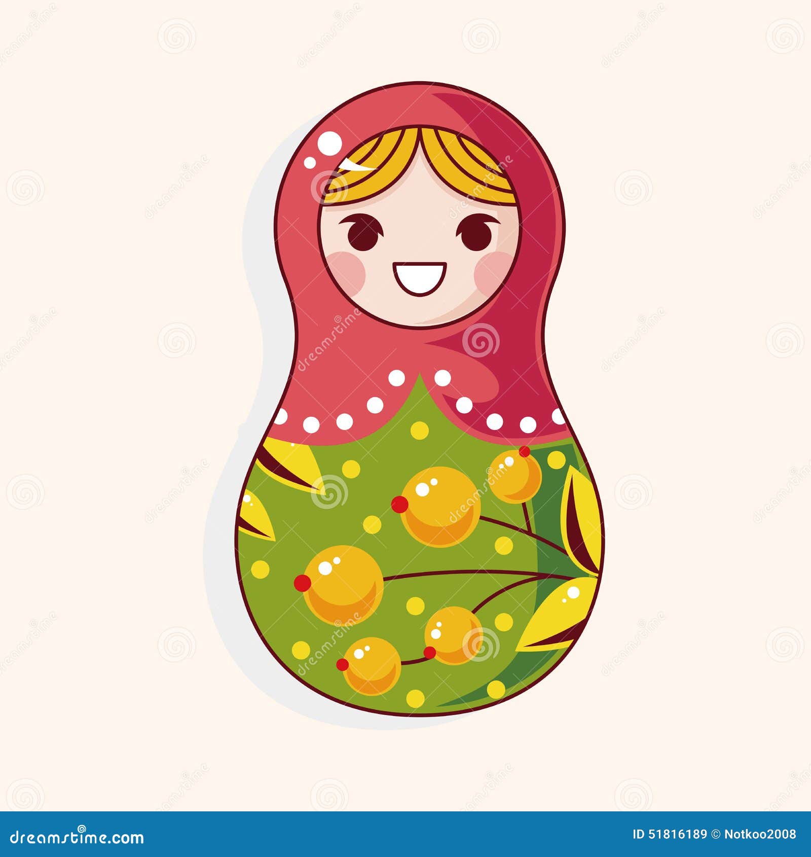 Matryoshka , Russian Traditional Wooden Doll, Vector Pattern, El Stock ...