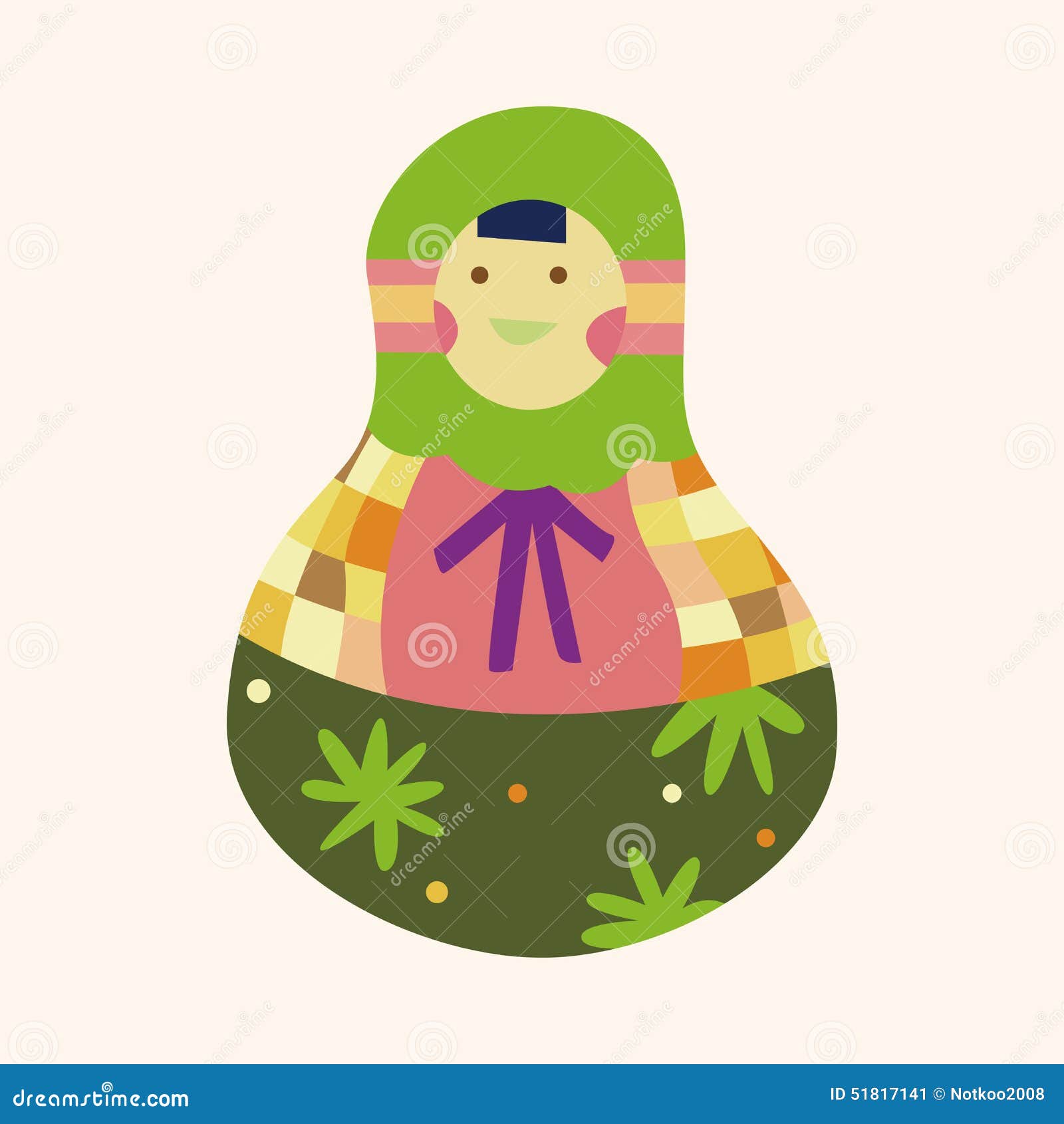 Matryoshka , Russian Traditional Wooden Doll, Vector Pattern, El Stock ...