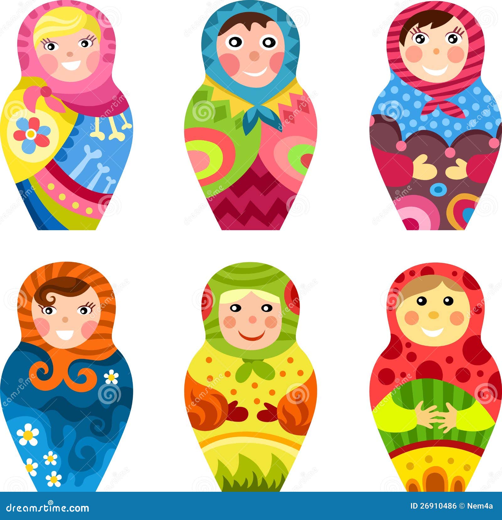 Matryoshka set stock vector. Illustration of babushka - 26910486