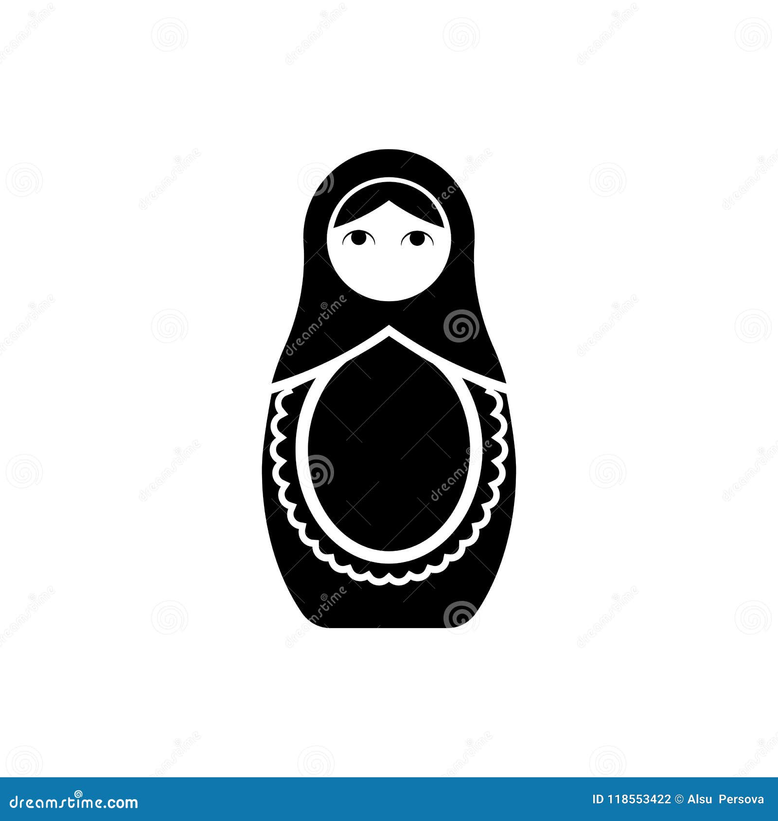 Matryoshka vector icon. stock vector. Illustration of russian - 118553422