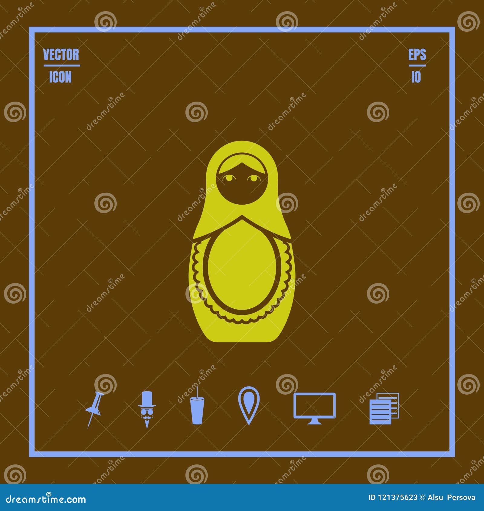 Matryoshka vector icon. stock vector. Illustration of icon - 121375623