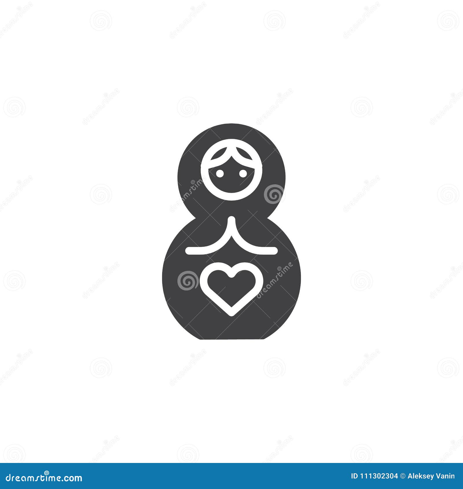 Matryoshka vector icon stock vector. Illustration of simple - 111302304