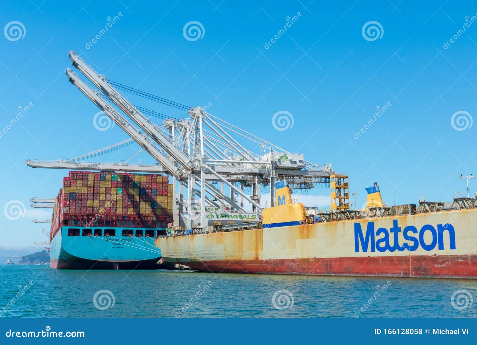 Matson Container Cargo Ship Docked at Oakland International Container ...
