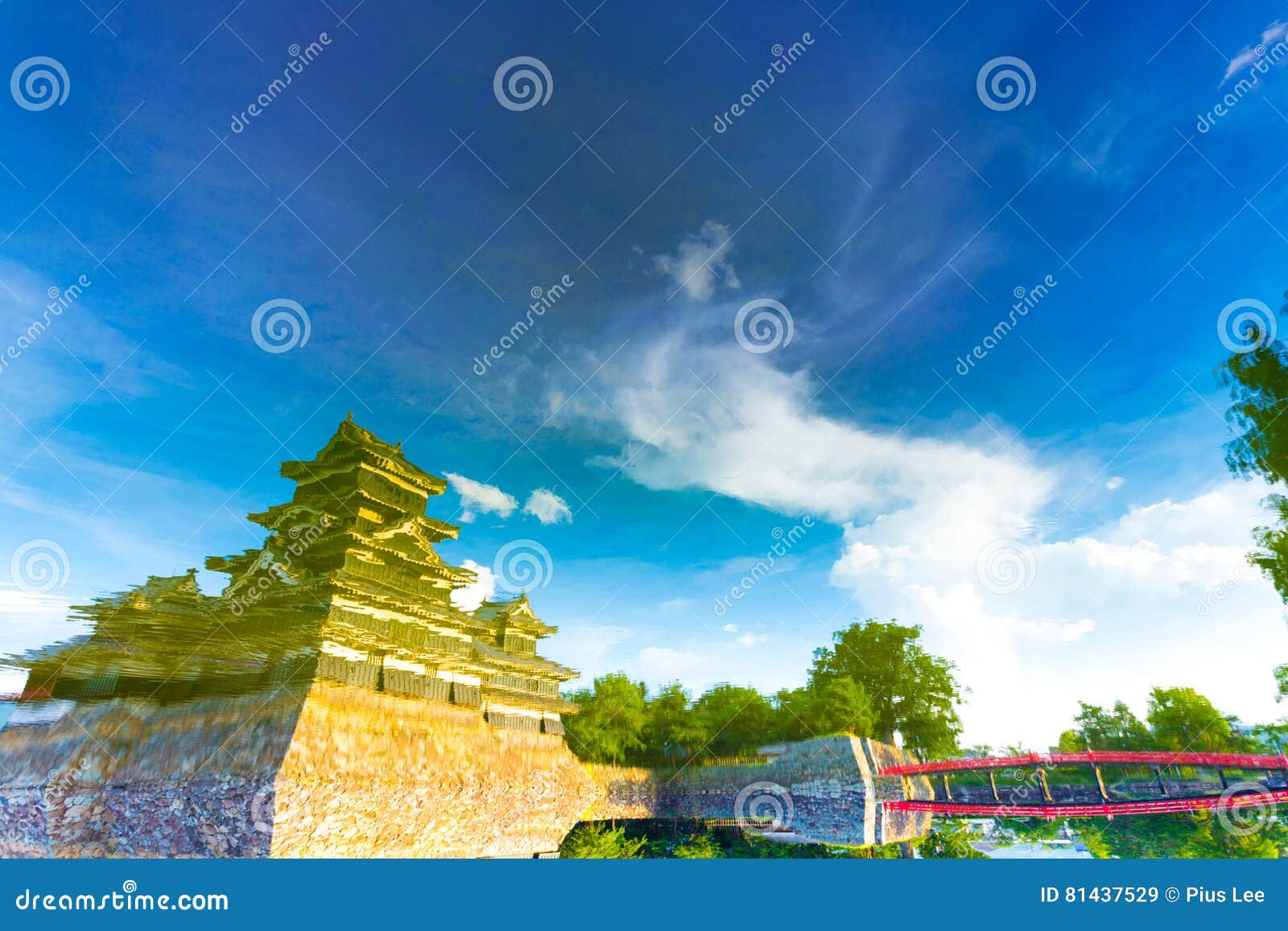 Matsumoto Castle Artsy Water Surface Reflection Stock Image - Image of ...
