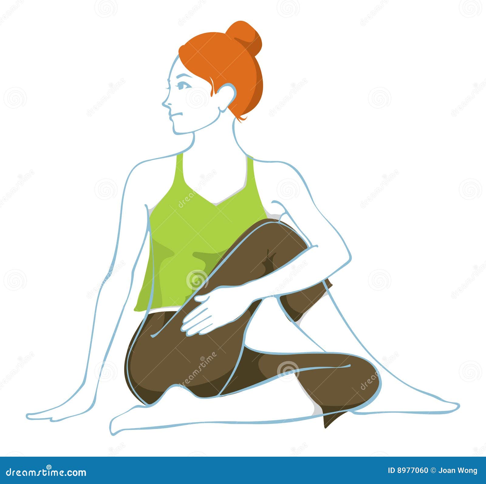 Matsyendrasana di Ardha illustrazione vettoriale. Illustrazione di ...