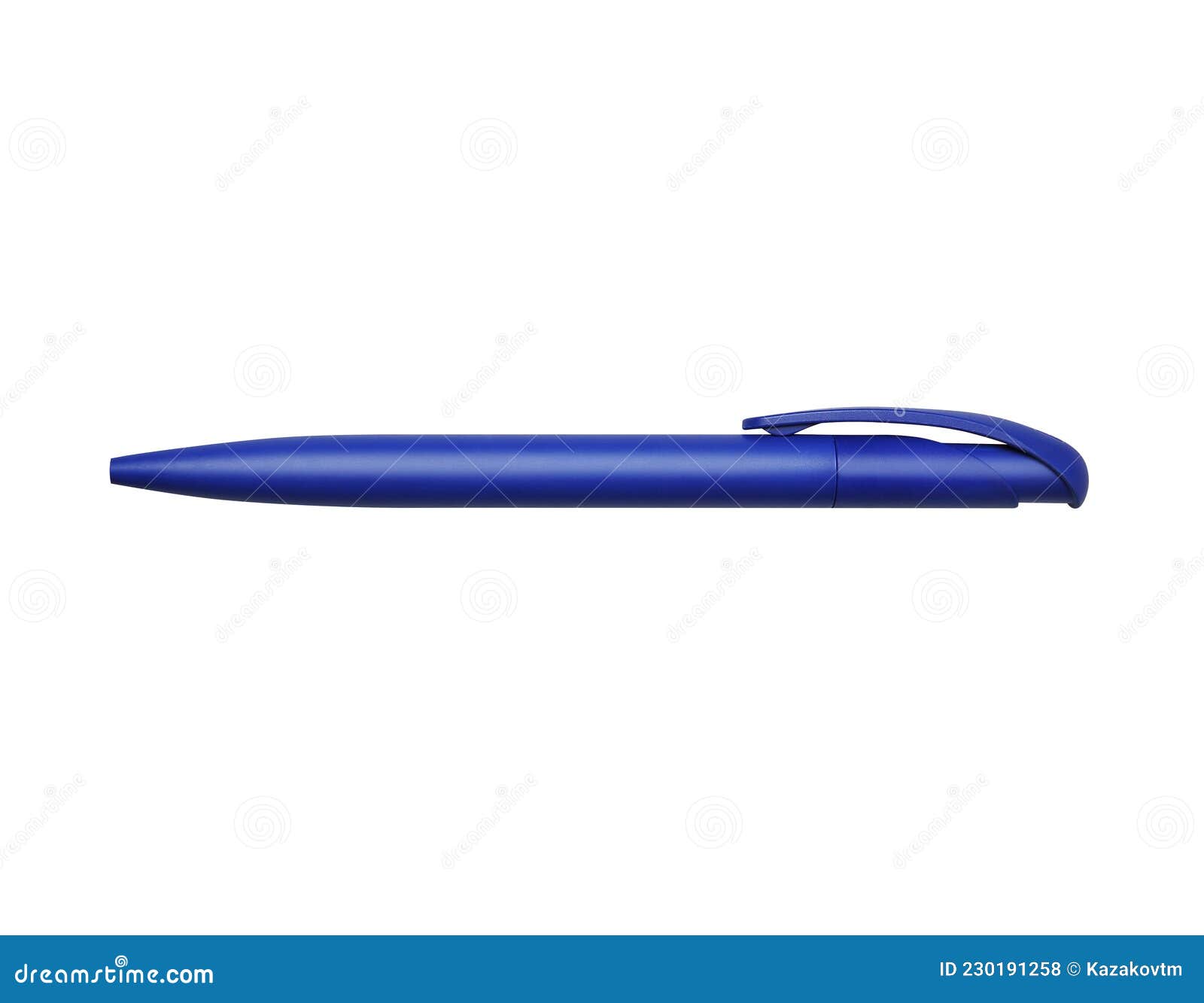 Matt Blue Plastic Ballpoint Pen Stock Photo - Image of education, item ...