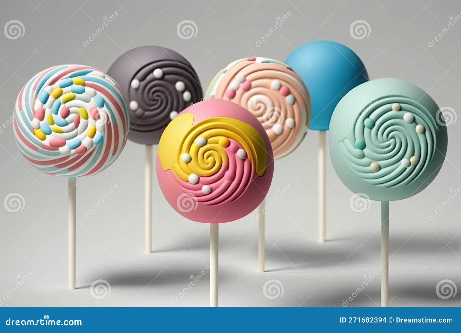 Matte Ball Lollipops, Wrapped and Ready To Show Off Your Design Stock ...