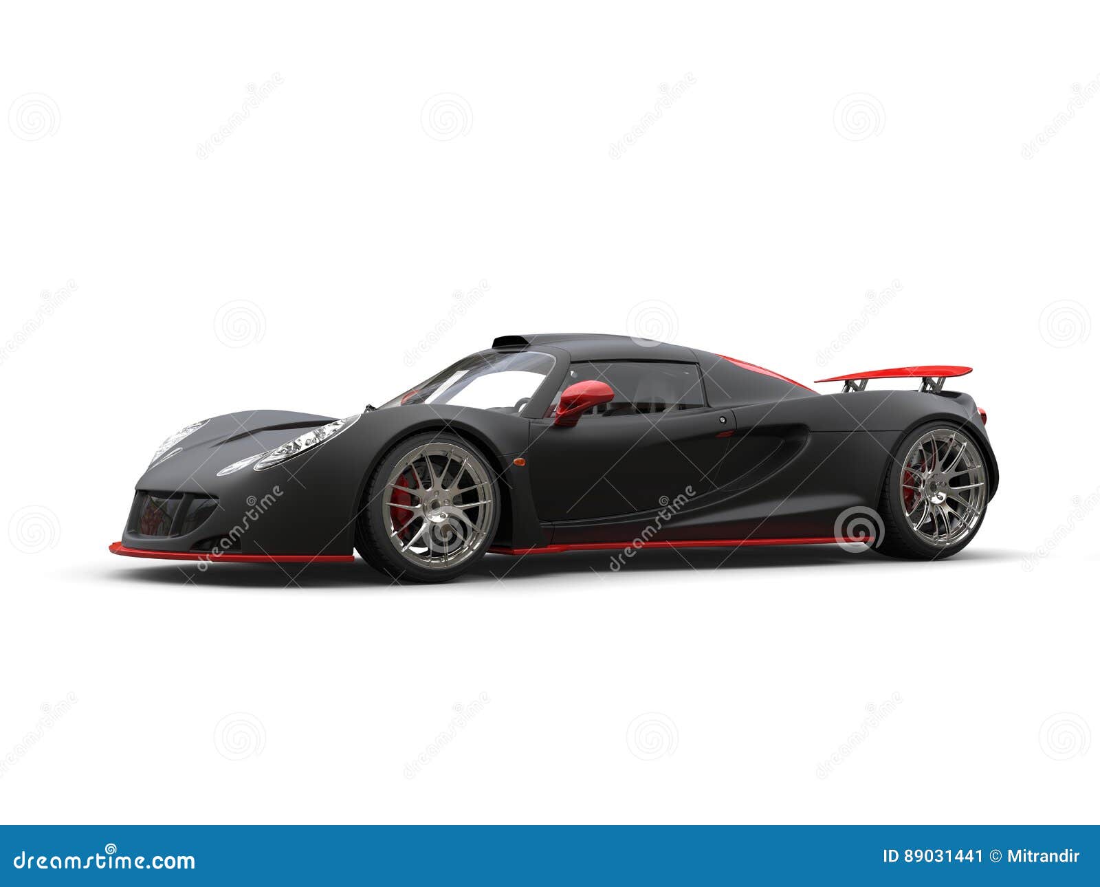 Matte Black Awesome Supercar - Side View Stock Illustration ...