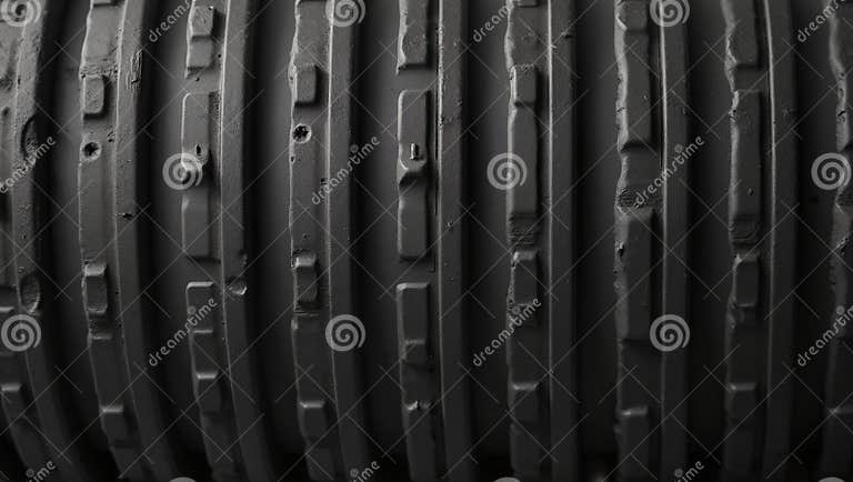 Matte Black Corrugated Rubber Texture with Deep Vertical Ridges Stock ...
