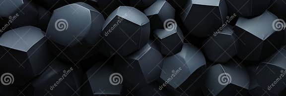 Matte Black Geometric Forms with Subtle Texture, Arranged in an ...