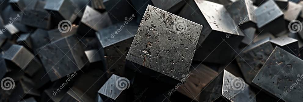 Matte Black Geometric Forms with Subtle Texture, Arranged in an ...