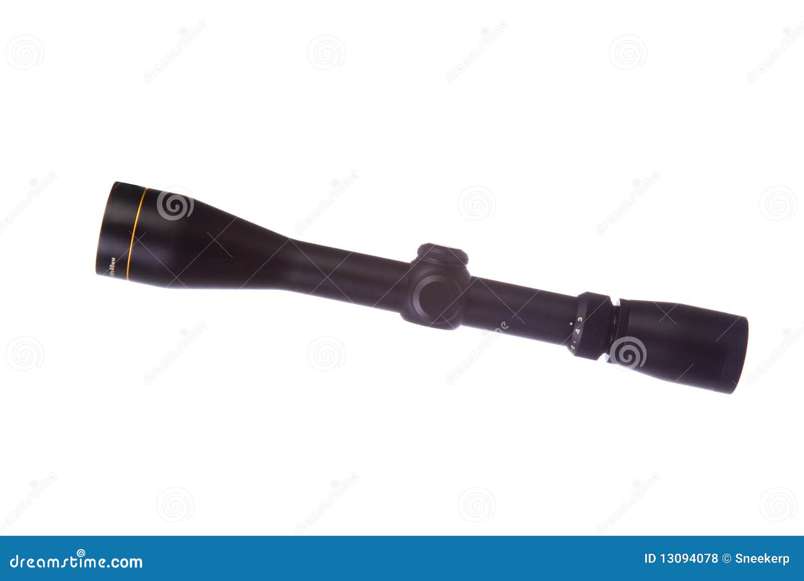 Matte Black Rifle Hunting Scope Isolated Stock Photo - Image of gold ...