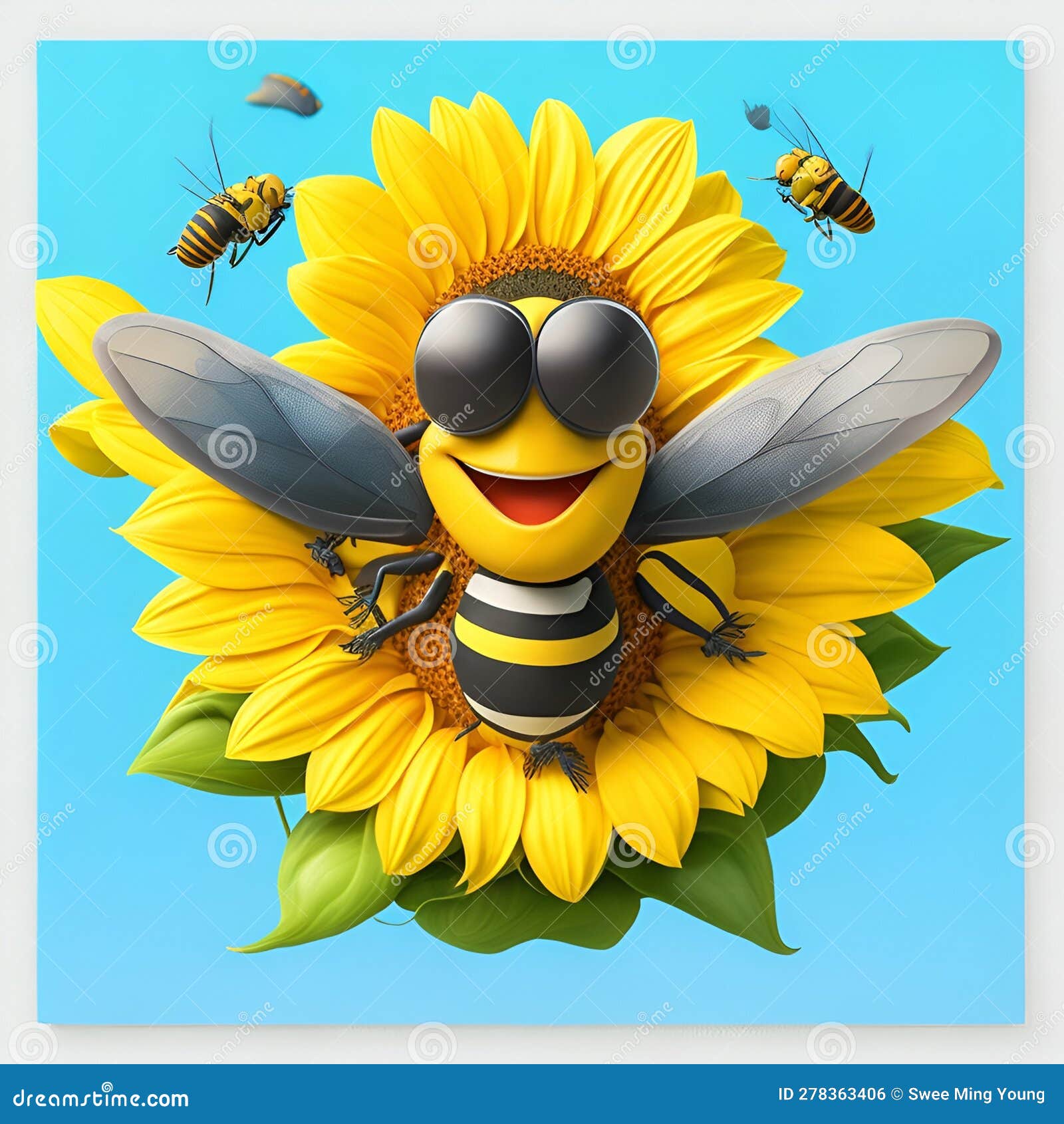 Matte Caricature Image of of a Smiling Happy Fly Portrait. Stock ...