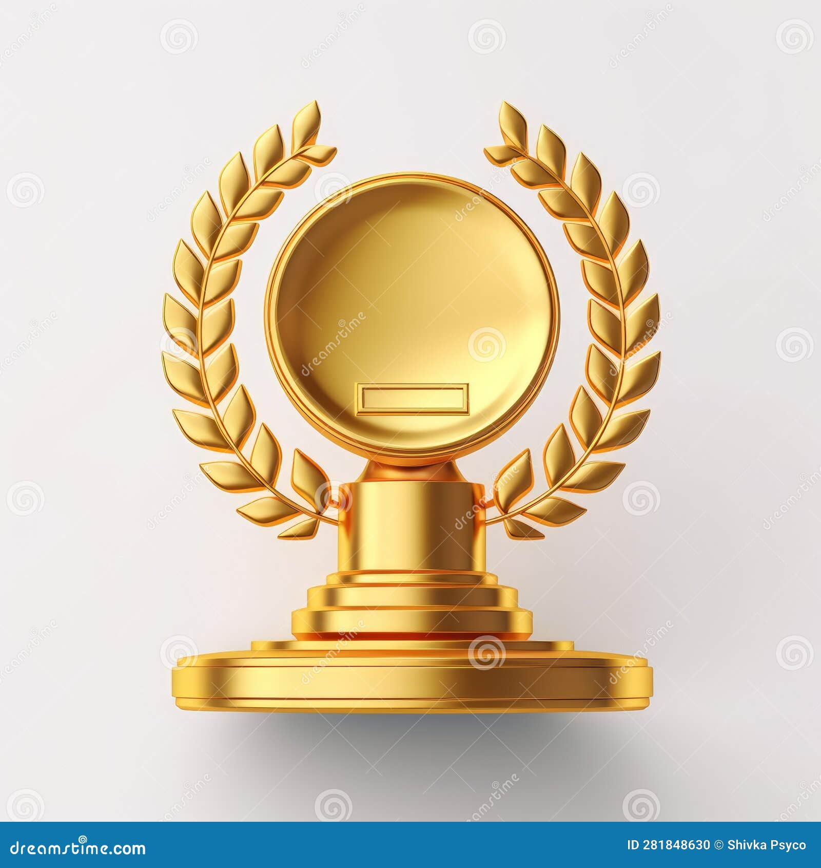 Matte Gold Trophy Icon on White Background Stock Illustration ...