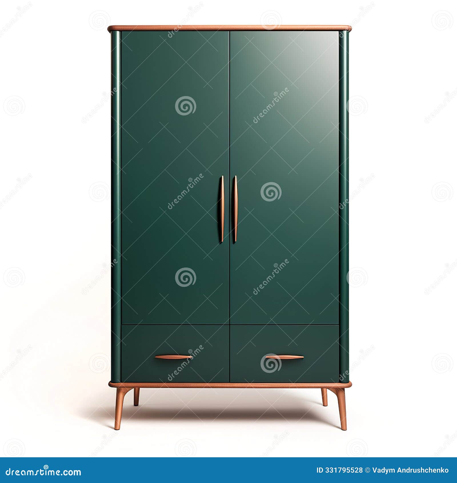 Green Wardrobe In Minimalist Style Interior Design Of Modern Bedroom ...