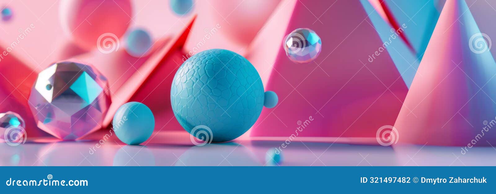 Matte Pyramids And Spheres With Subtle Texture, Arranged In A ...