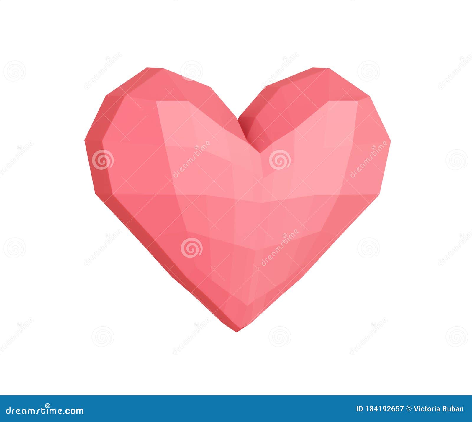 Matte Soft Low-poly Heart Isolated on White Stock Illustration ...
