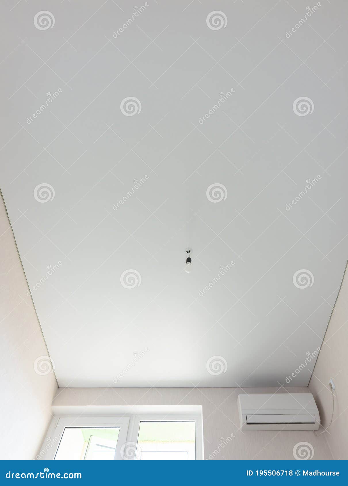 Matte Vinyl Stretch Ceiling in the Interior of the Room Stock Photo ...