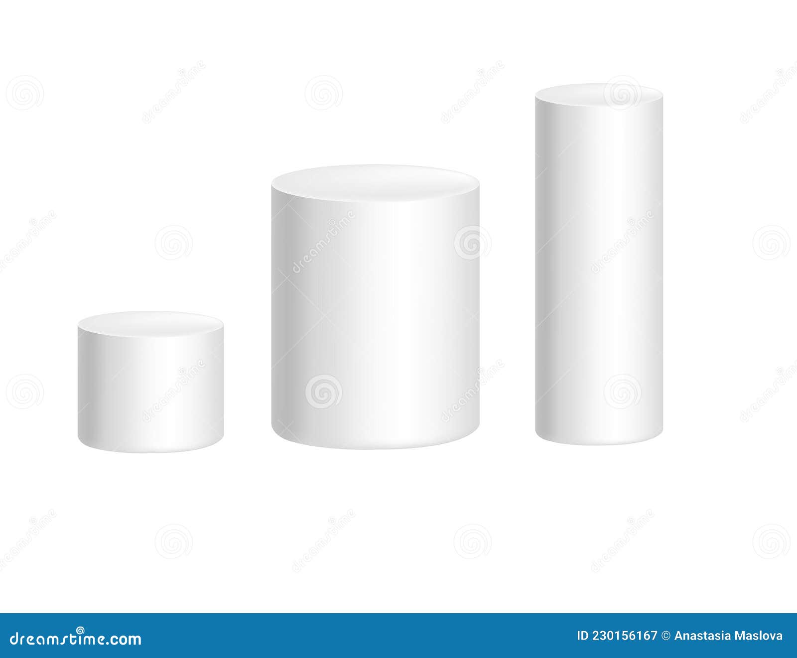 Matte White Cylinder Geometry Figure for Teaching in School Vector ...
