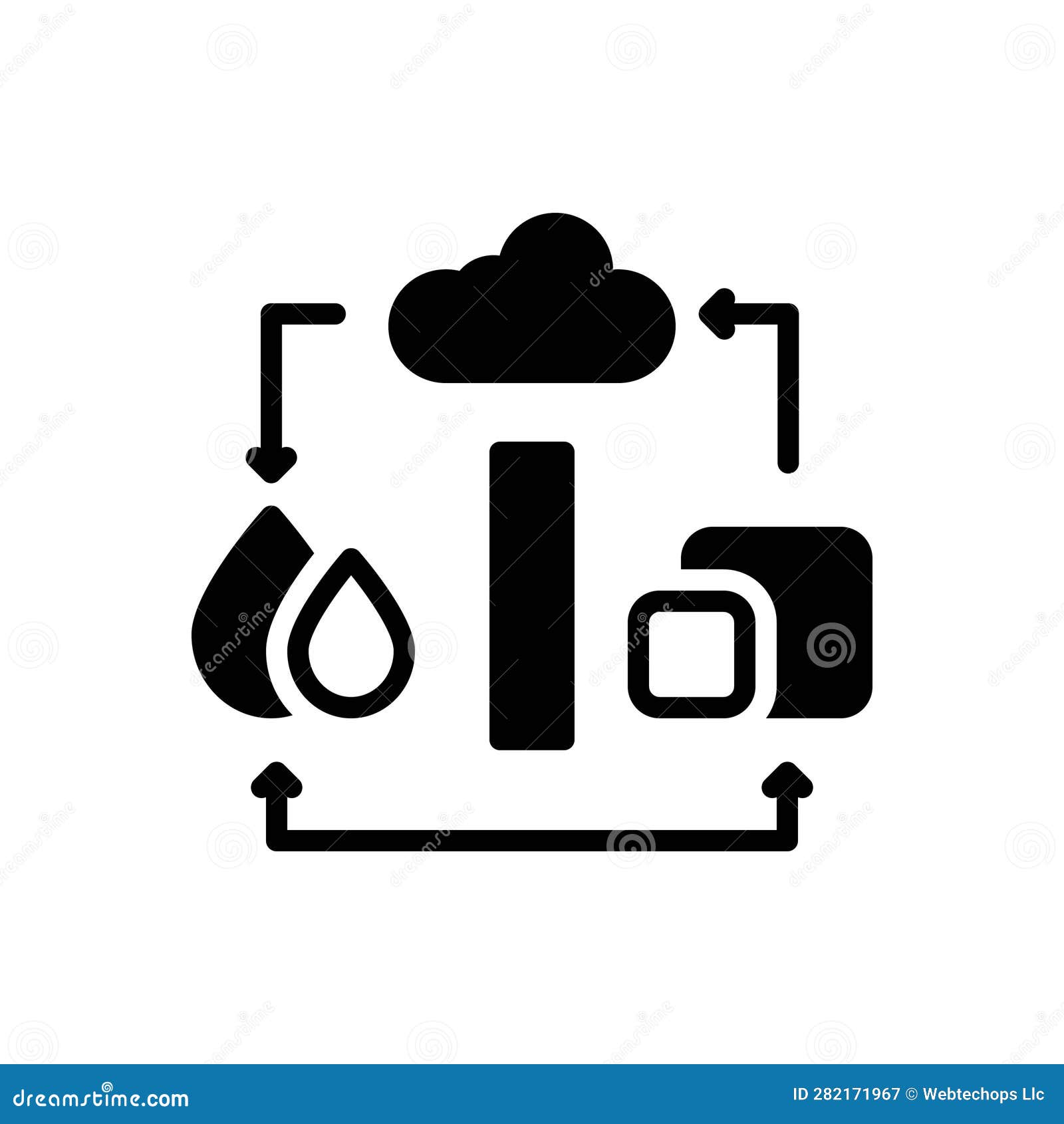 Black Solid Icon for Matter, Condensation and Change Stock Illustration ...