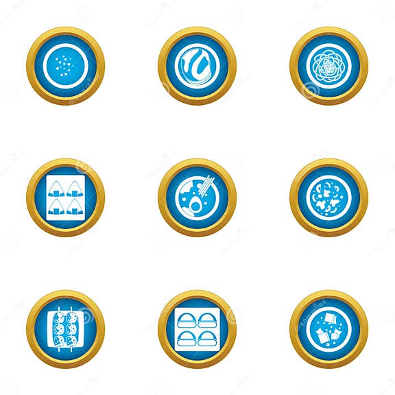 Matter Icons Set, Flat Style Stock Vector - Illustration of bottle ...