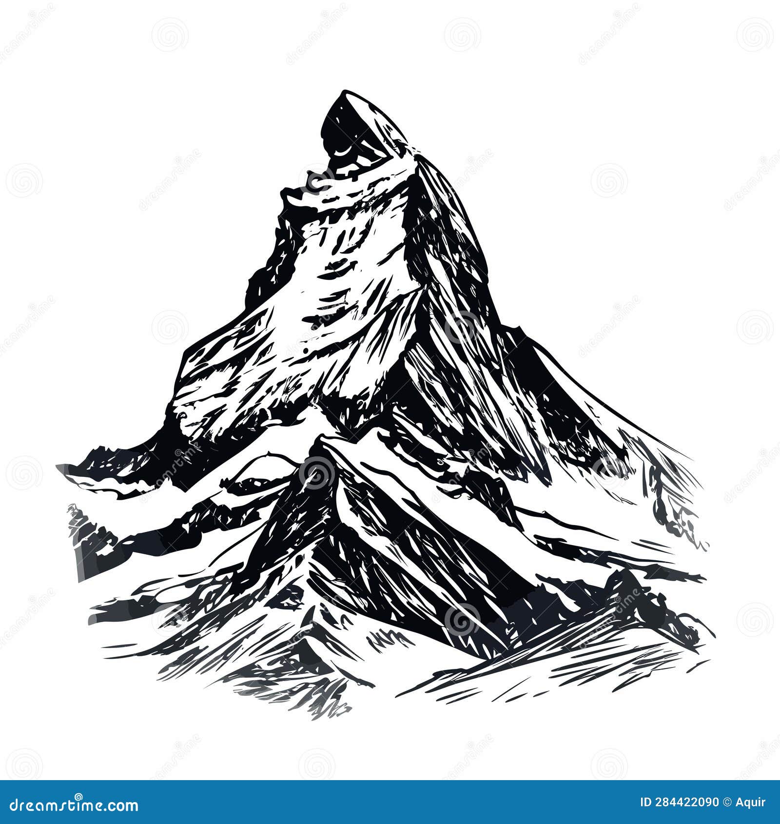 Matterhorn Hand-drawn Comic Illustration. Matterhorn. Vector Doodle ...