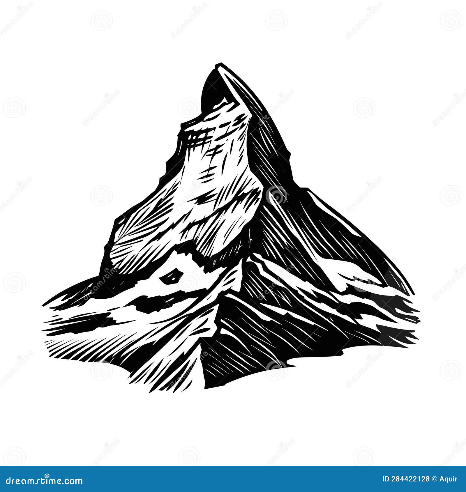 Matterhorn Hand-drawn Comic Illustration. Matterhorn. Vector Doodle ...